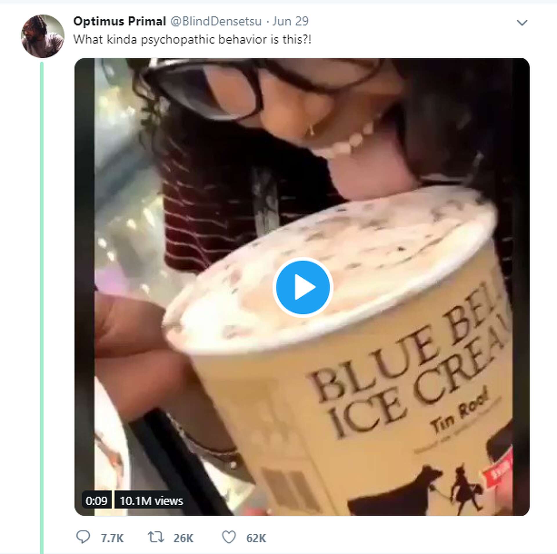 Blue Bell says viral video of woman licking ice cream container ...