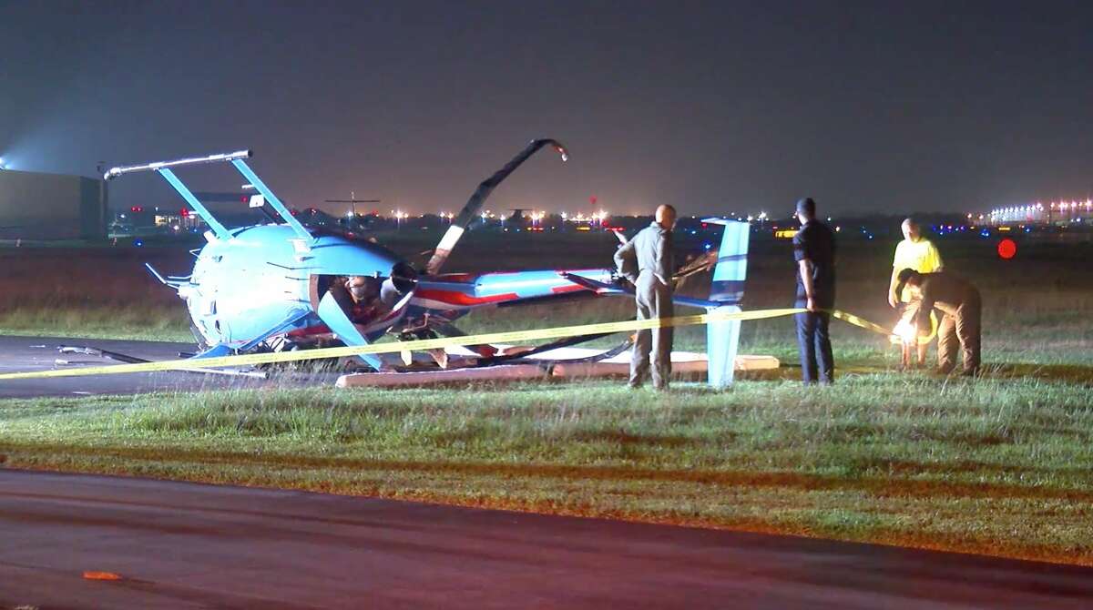 Houston police helicopter makes hard landing at Hobby Airport, officers OK