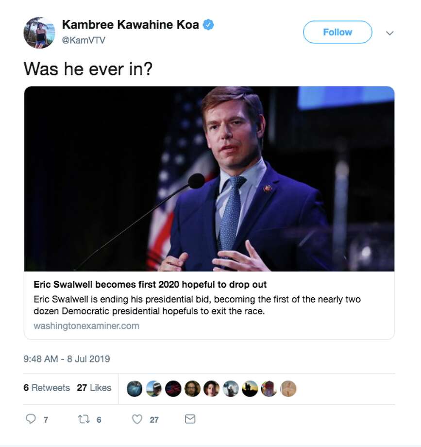 'Was he ever in?' Twitter reacts to reports of Rep. Eric Swalwell ...
