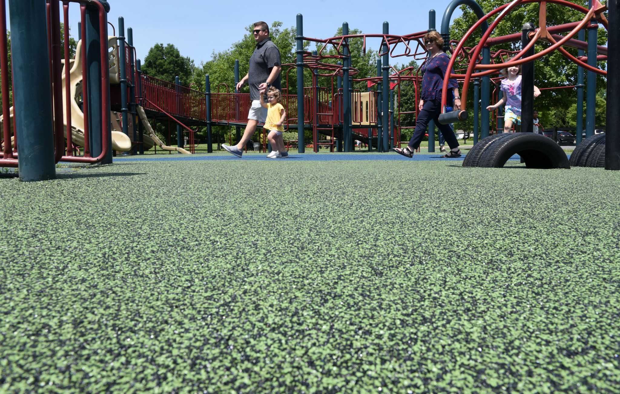Colonie Crossings playground reopens after resurfacing