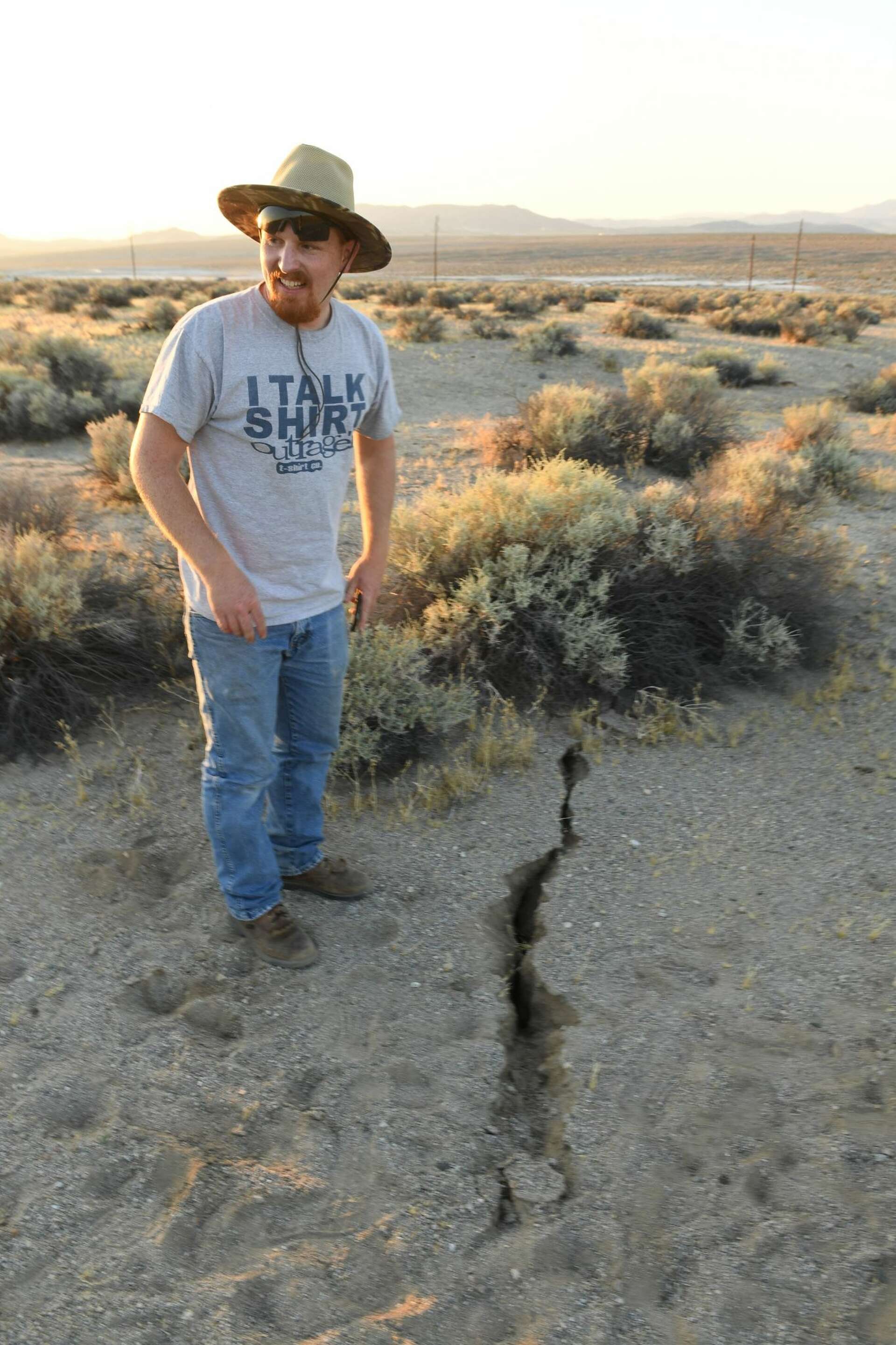 Crack left by Southern California earthquakes becomes local attraction