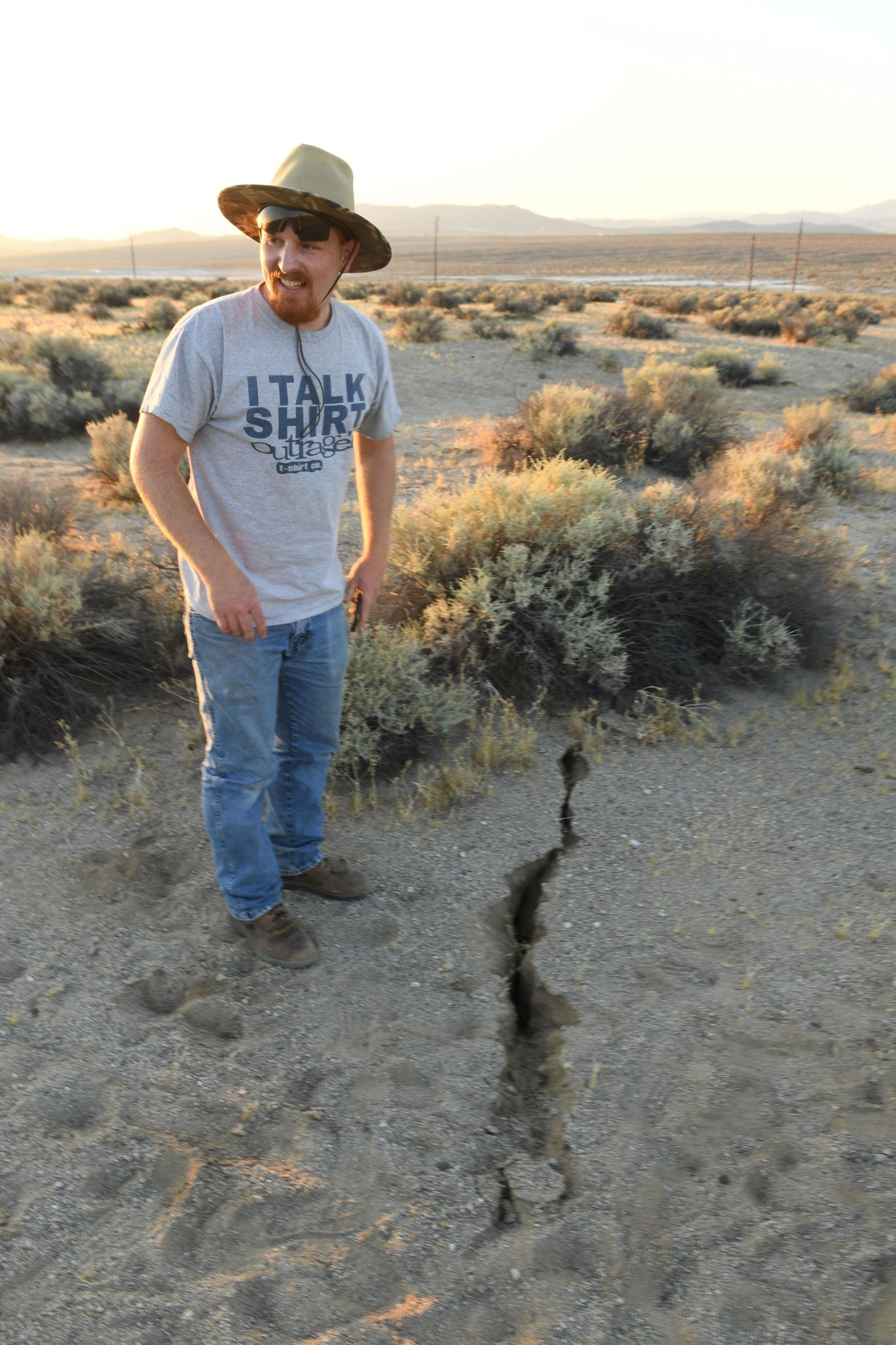 Crack left by Southern California earthquakes becomes local attraction