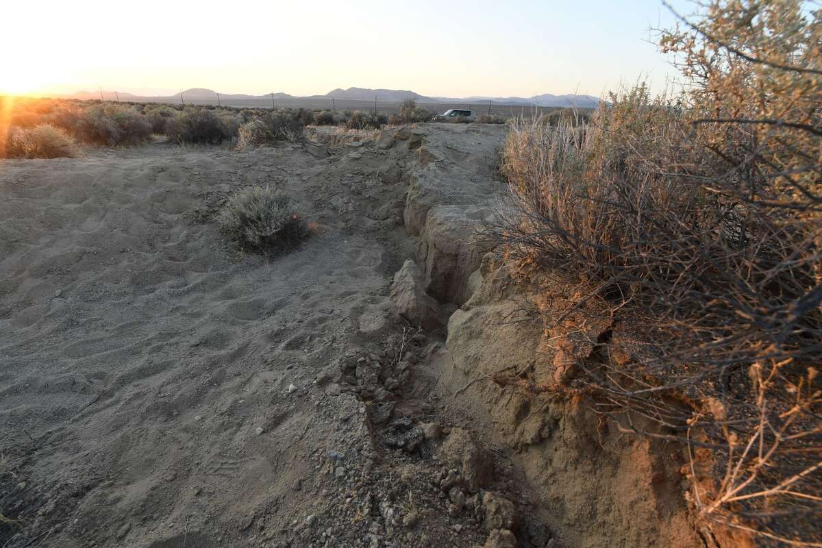 Crack left by Southern California earthquakes becomes local attraction