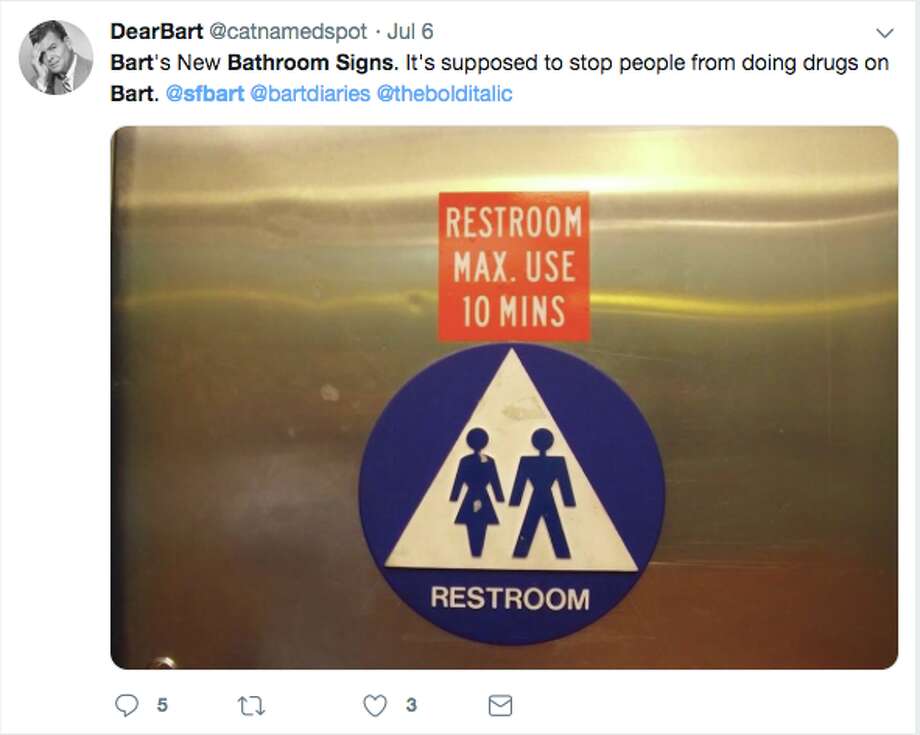 BART debuts 10 minute max bathroom signs. But will it actually curb ...