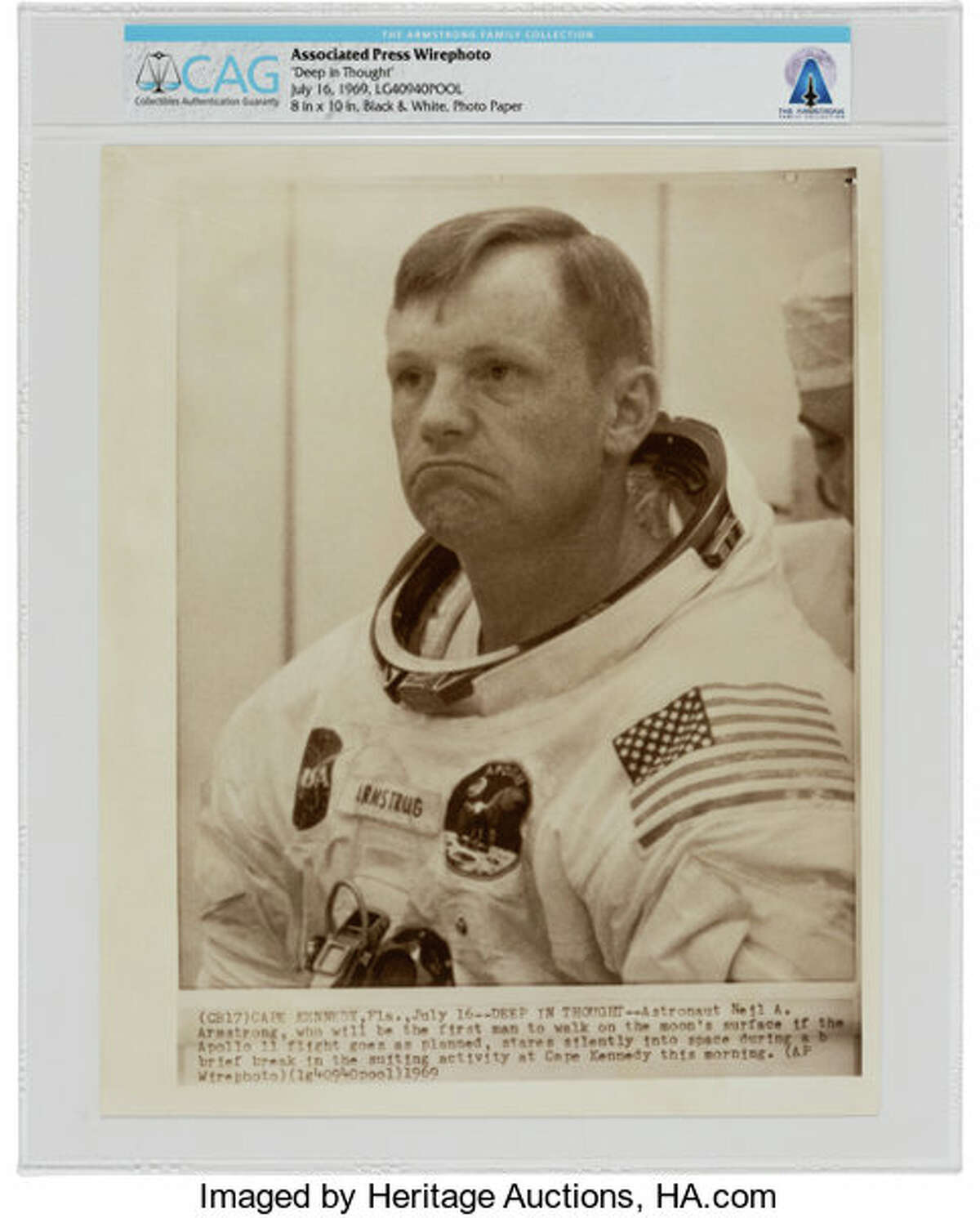 Neil Armstrong's personally worn flight suit among rare memorabilia up ...