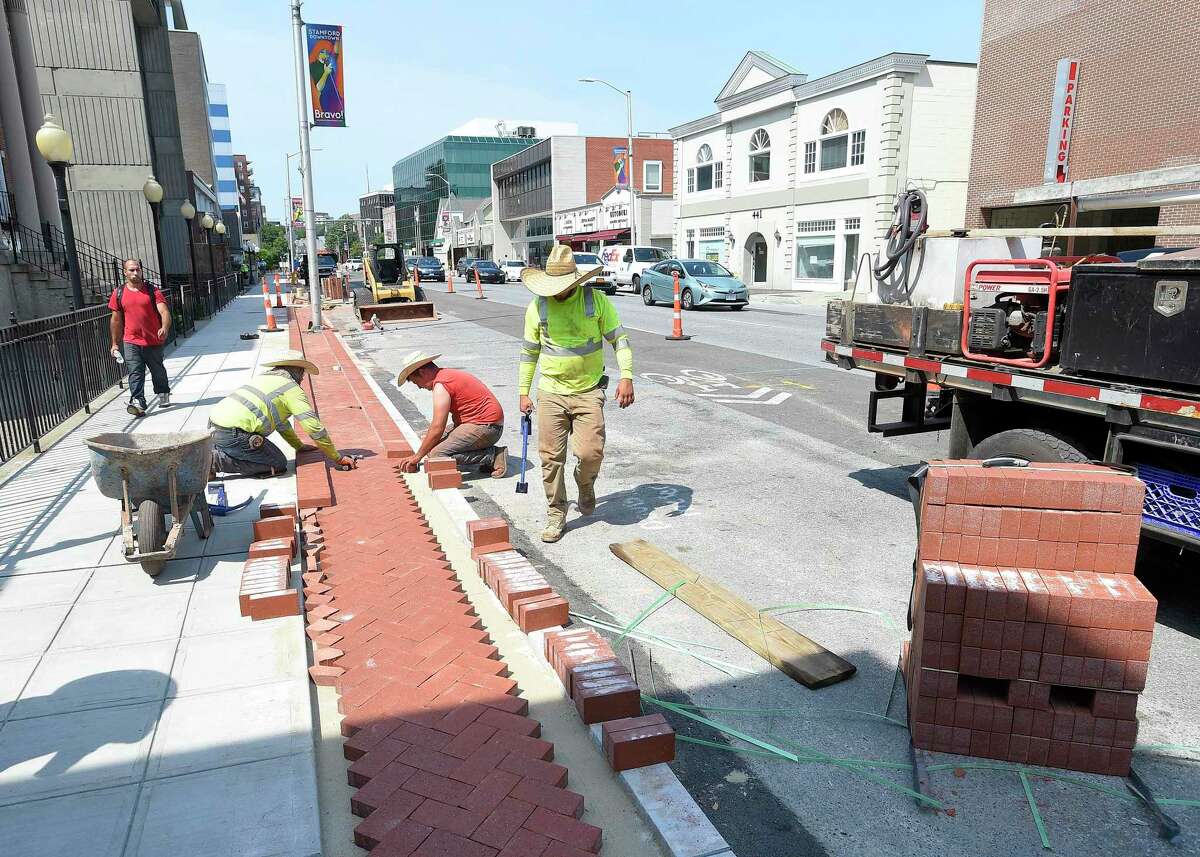 In photos: New sidewalk along Summer Street in Stamford