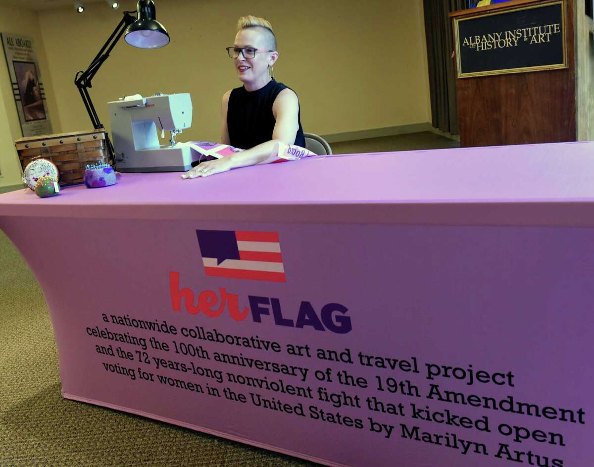 Photos: Her Flag represents women's suffrage