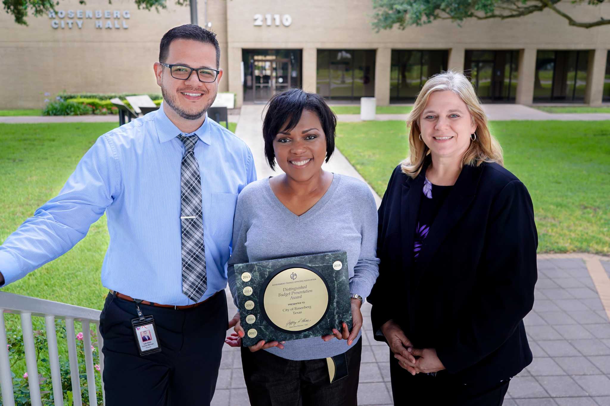 City of Rosenberg receives Distinguished Budget Award from Government ...