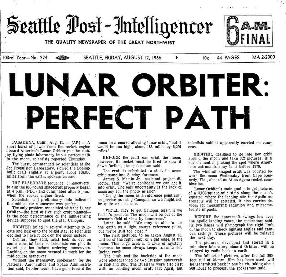 'A new dawn': How Seattle Post-Intelligencer covered the Apollo 11 moon ...