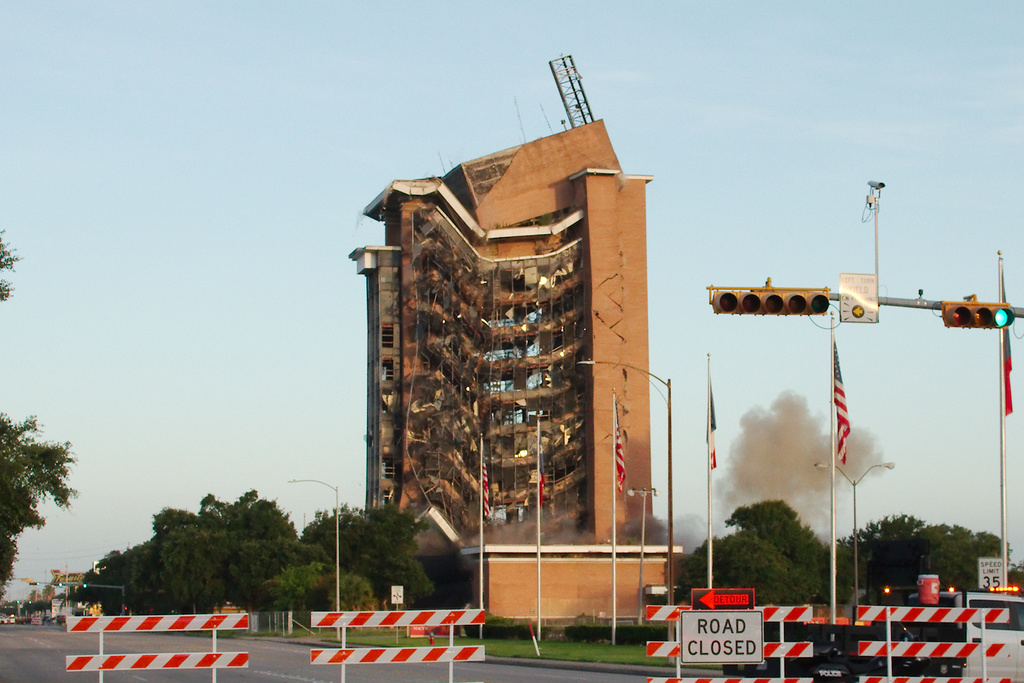 Scenes from the Pasadena First State Bank Building demolition