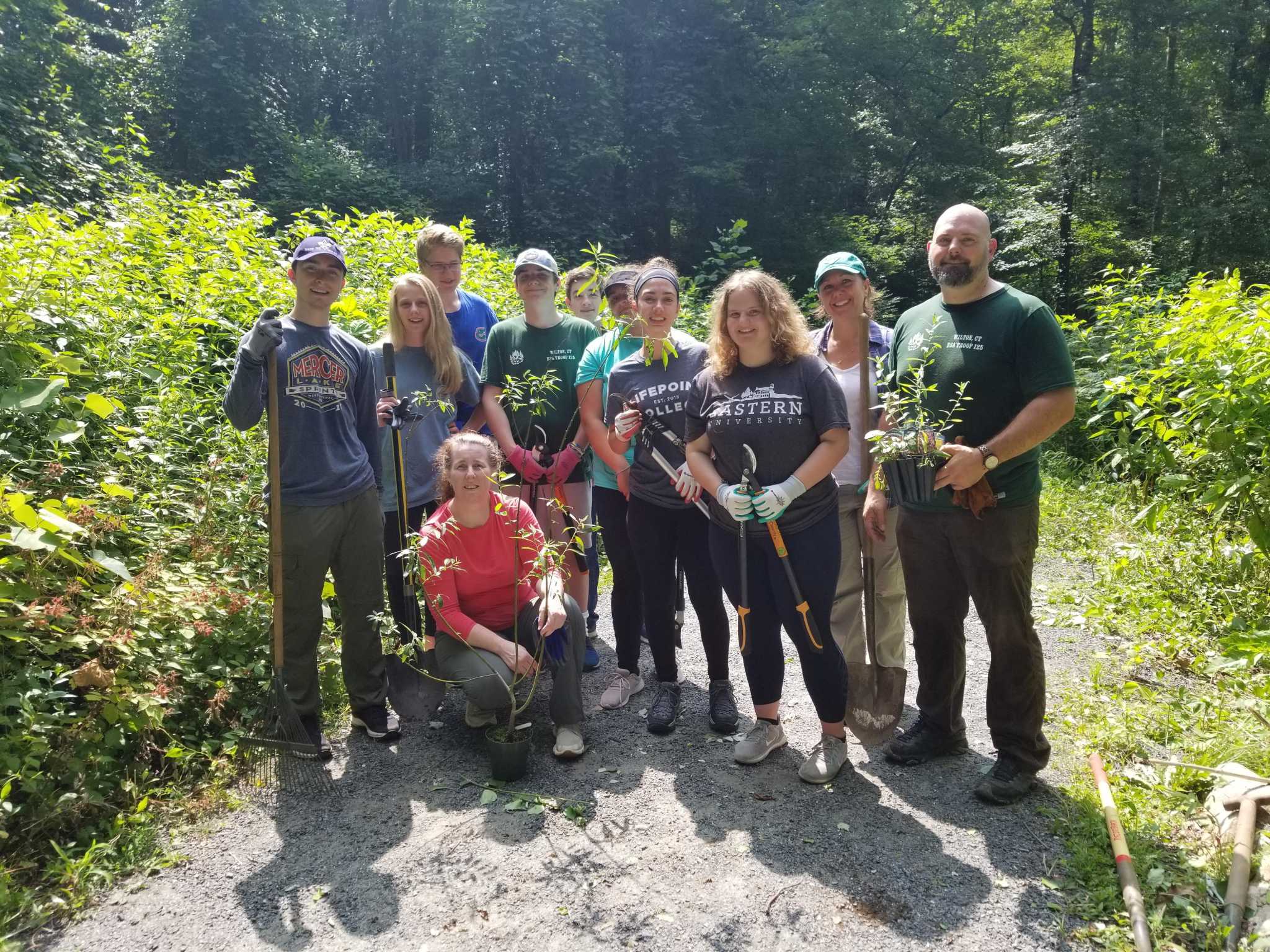 Boy Scouts plant native species on trail