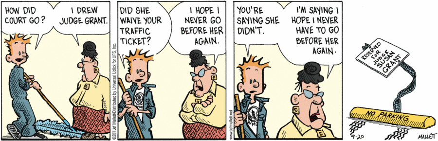 Grant’s name featured in ‘Frazz’ comic strip today