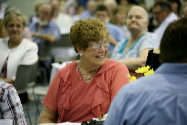 Barb Borth, Father David Gross honored at St. Mary’s farewell dinner