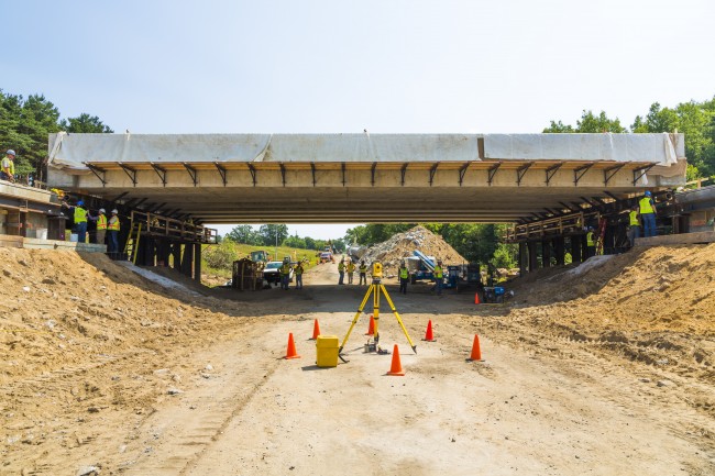 Michigan's first bridge slide