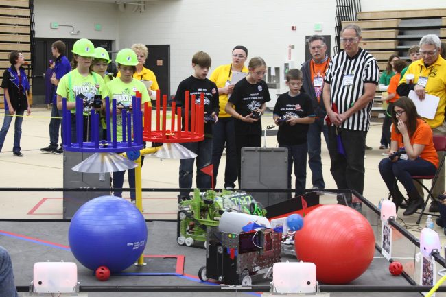 Area middle school robotics teams compete at Ferris State