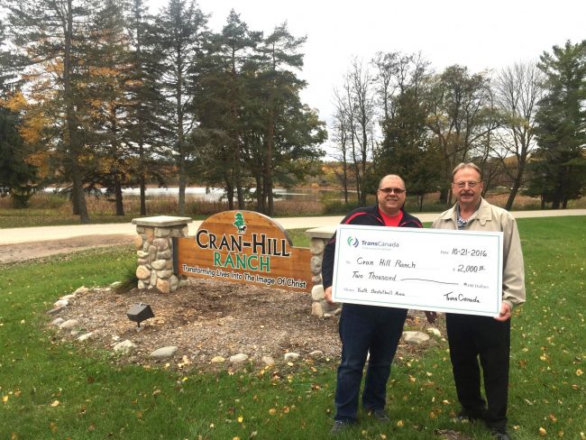 Cran-Hill Ranch receives donation