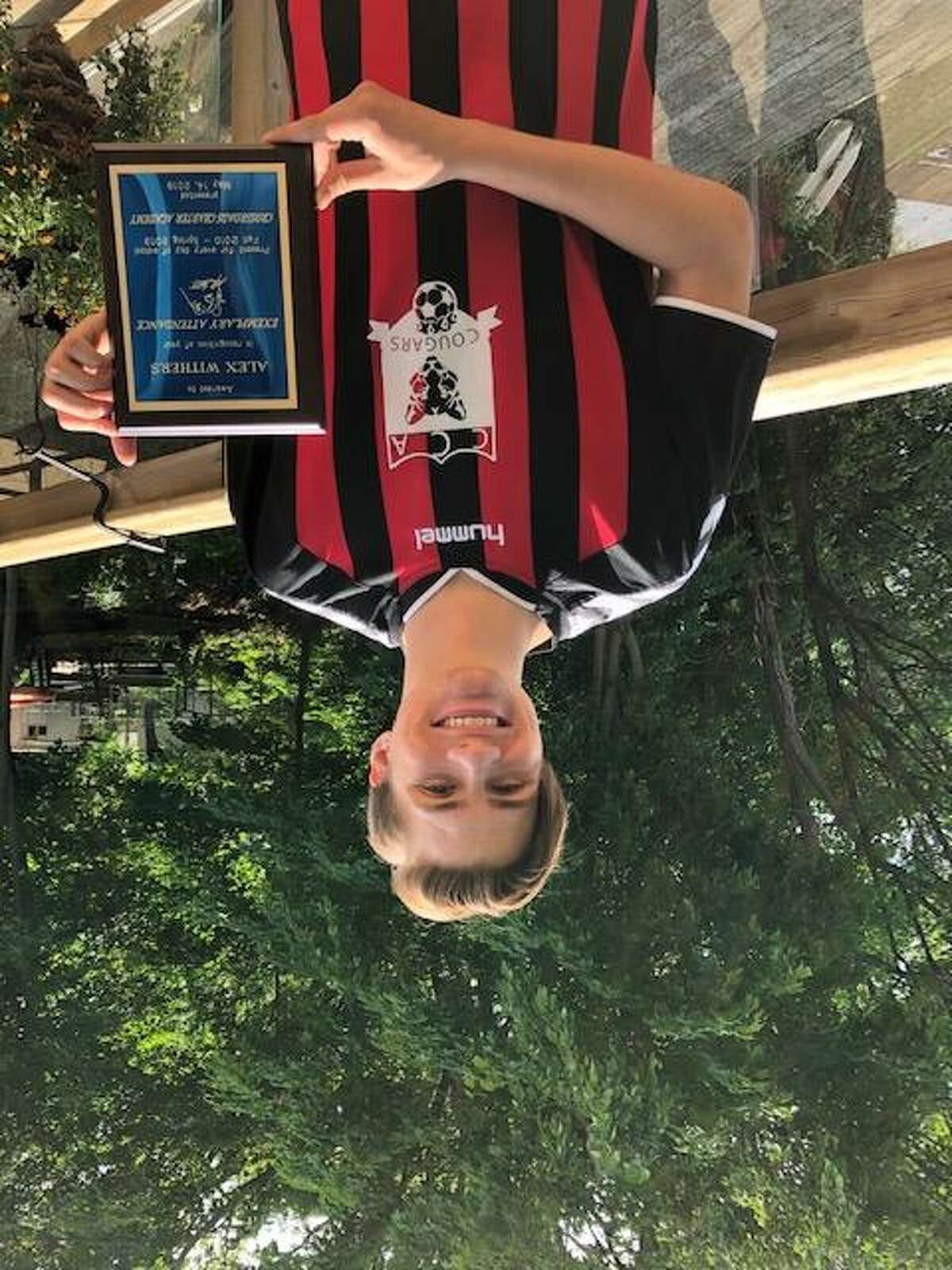 Alex Withers receives award for 'Exemplary Attendance' record