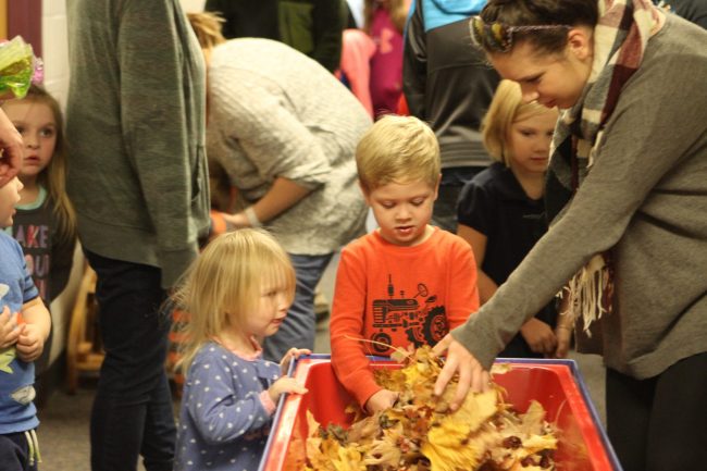 Families enjoy leaf hunting adventure