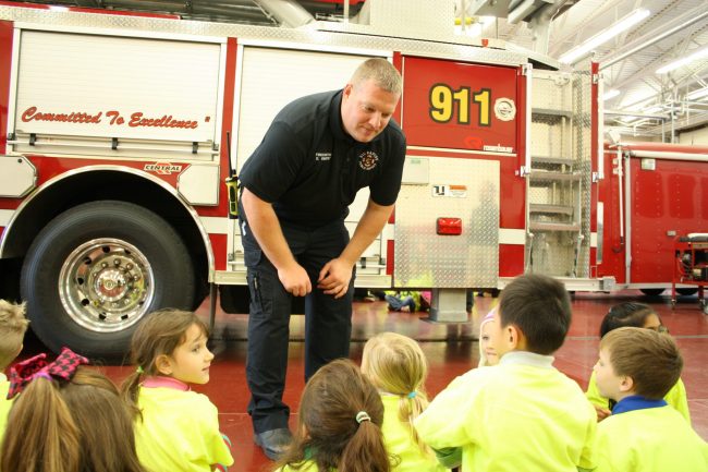 First-graders visit fire department