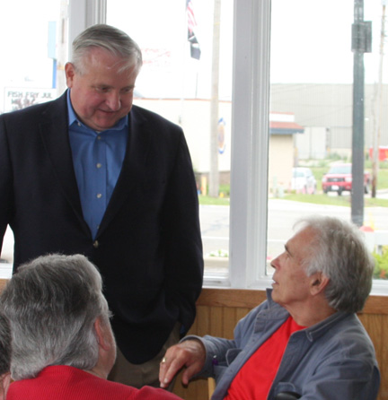 Franz talks with constituents