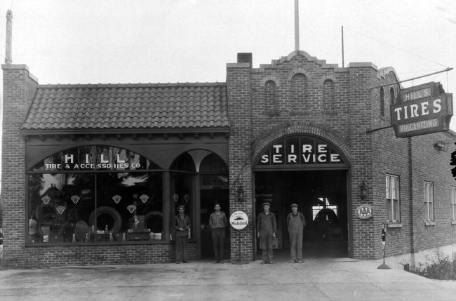 The building built for a tire shop