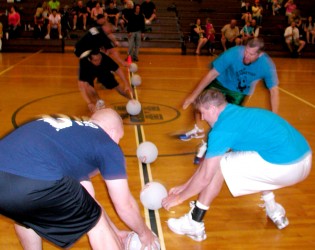 Blue rules in charity dodgeball tournament
