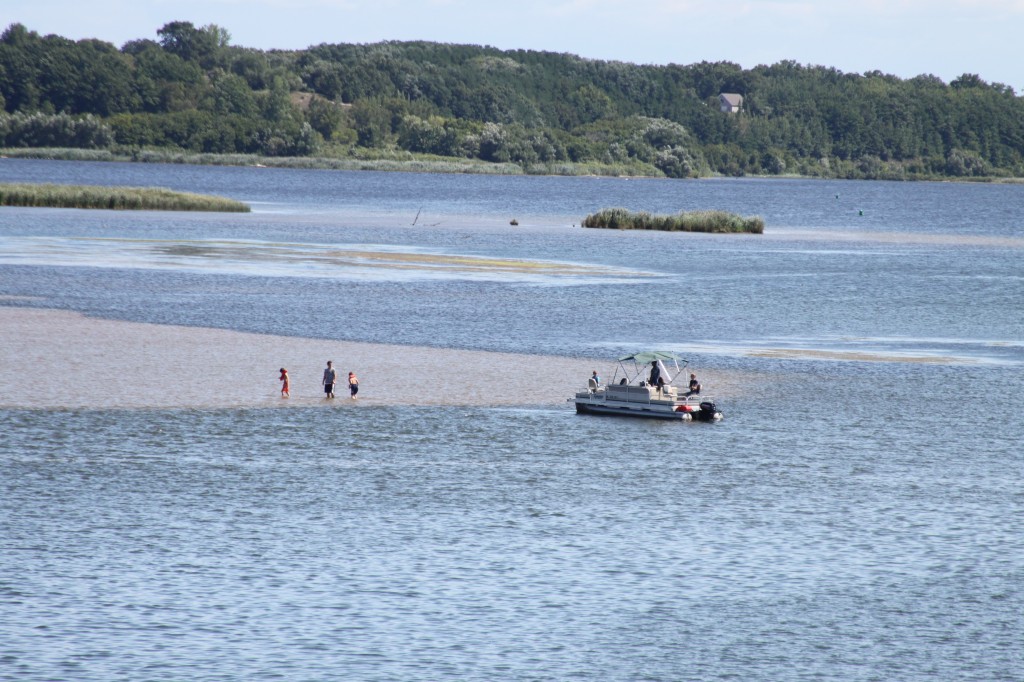 Walking on water in Manistee Lake?