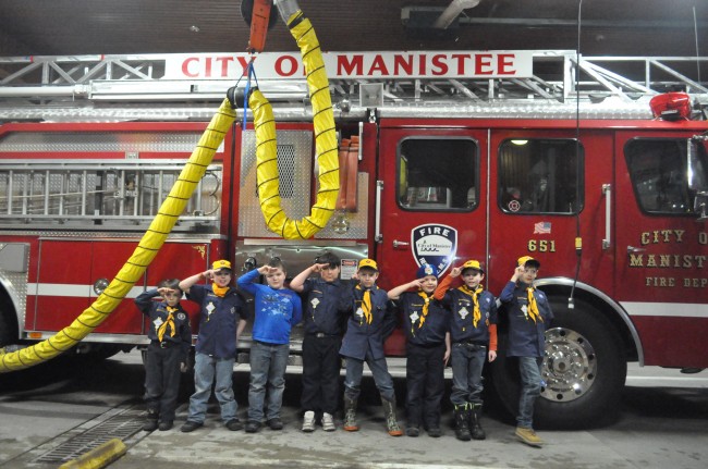 Scouts visit fire department