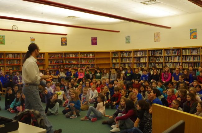 Author Johnathan Rand speaks to students
