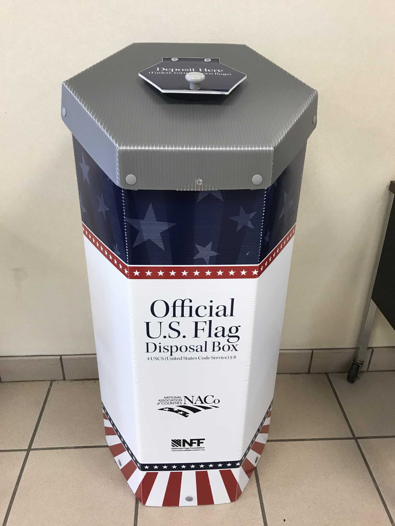County provides drop-off box for proper flag disposal