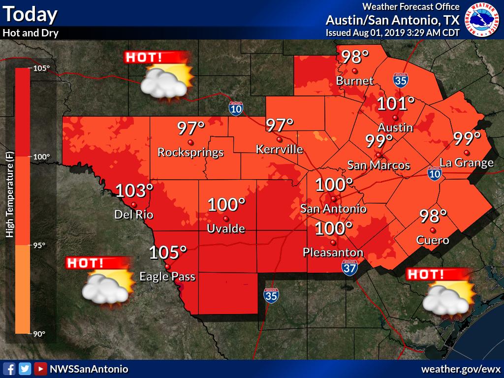 Triple-digit temps possible for San Antonio through Saturday