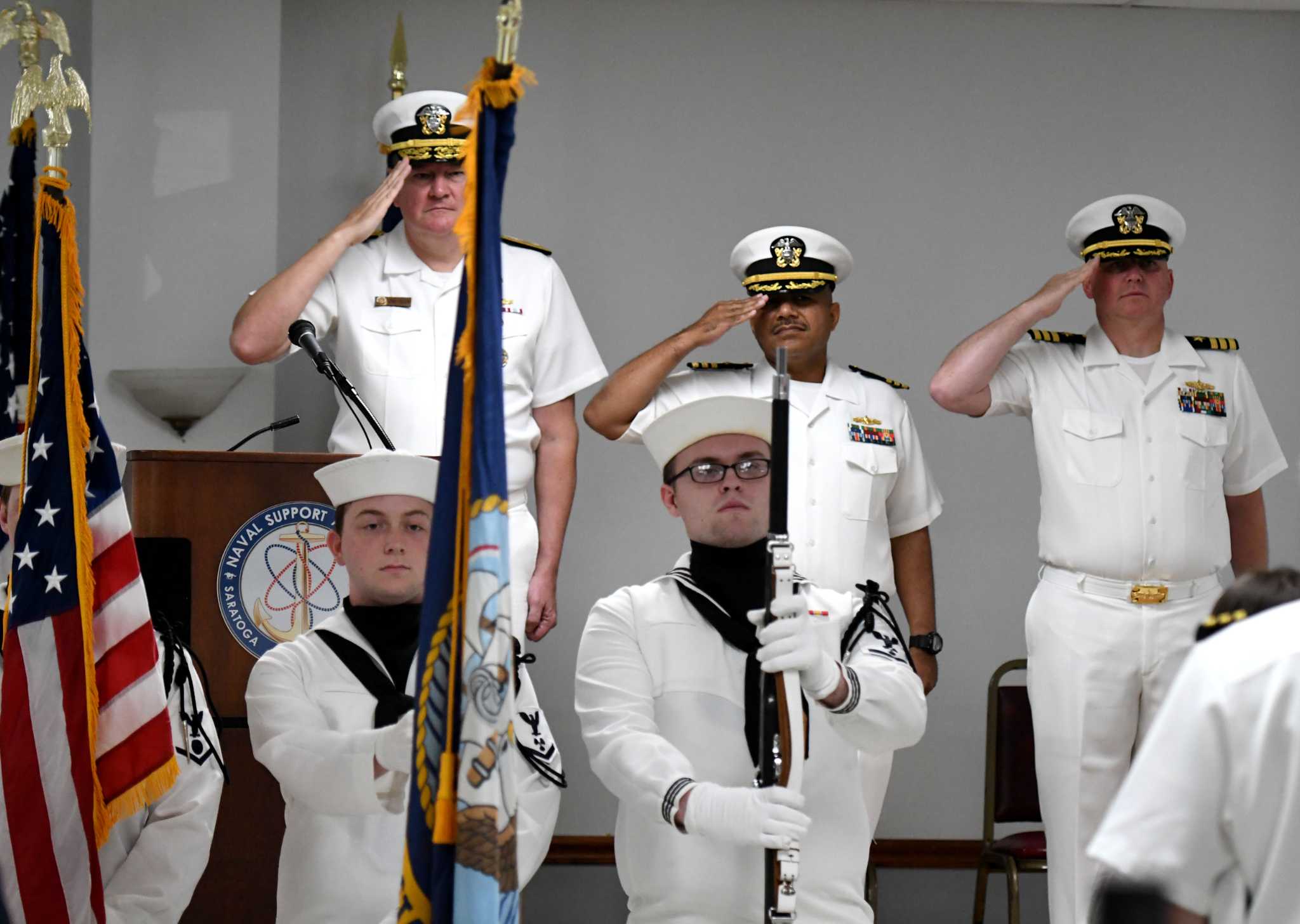 Photos: Naval change of command ceremony in Saratoga Springs