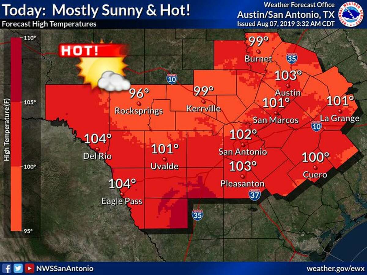 NWS: Heat index may reach 110 degrees Wednesday in San Antonio area