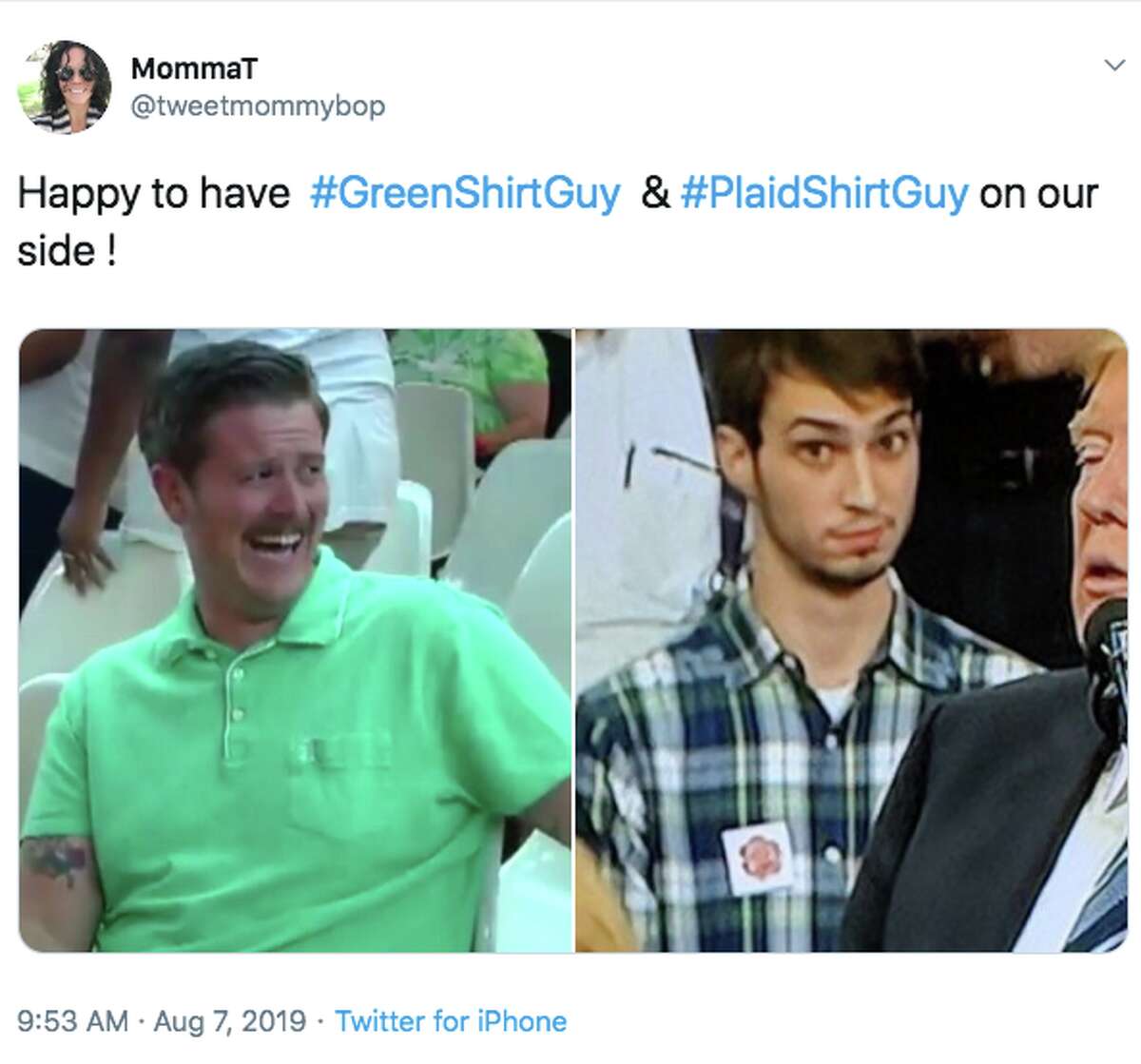 The #greenshirtguy went viral after laughing at anti-immigrant protestors