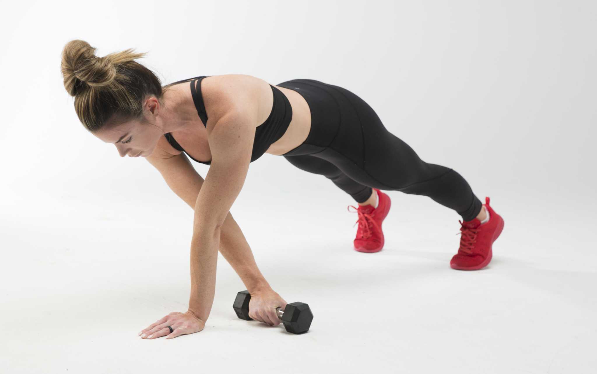 Challenge yourself with exercises to strengthen core, shoulders and legs.