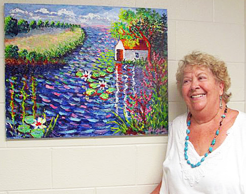 Career painter exhibits work in hallways of The Maples