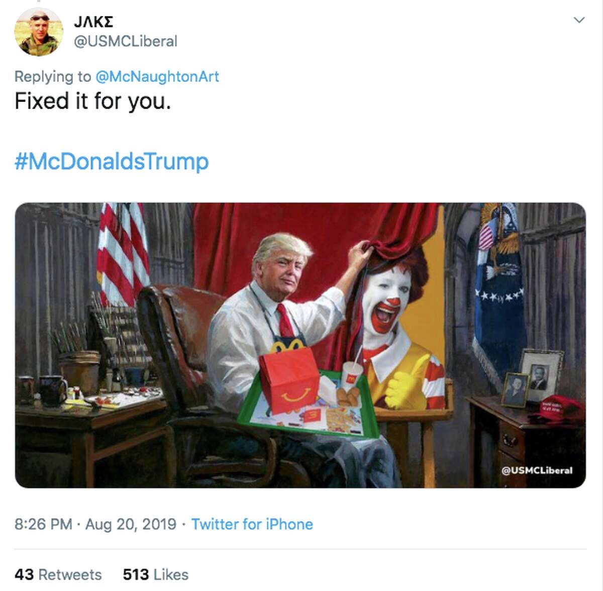 The internet had a field day with artist's pro-Trump painting