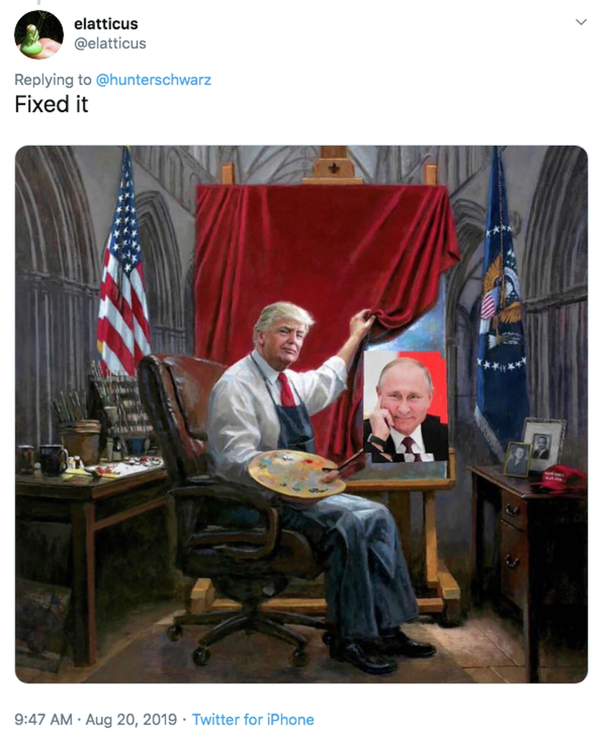 The internet had a field day with artist's pro-Trump painting