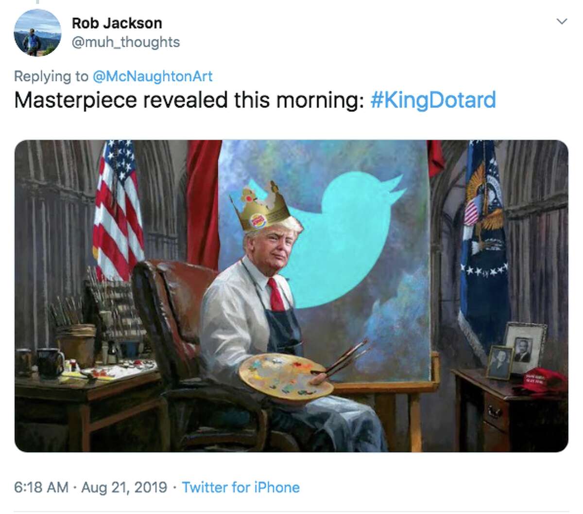 The internet had a field day with artist's pro-Trump painting