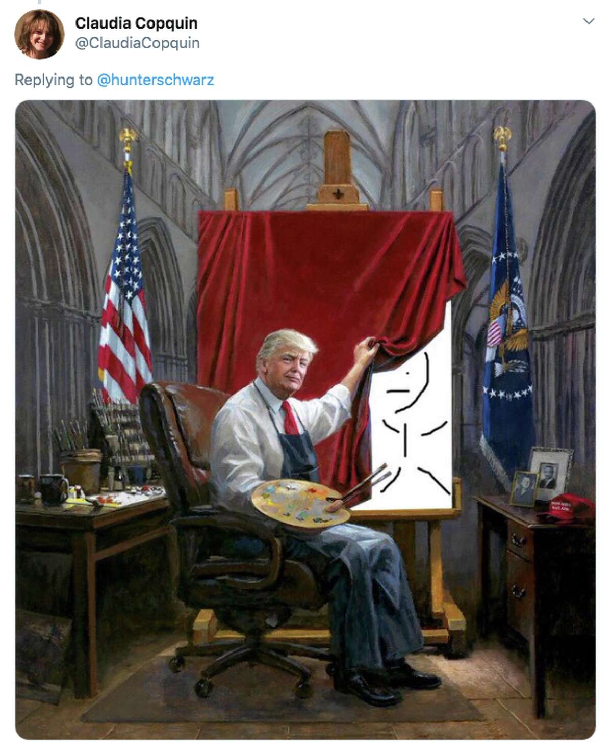 The internet had a field day with artist's pro-Trump painting