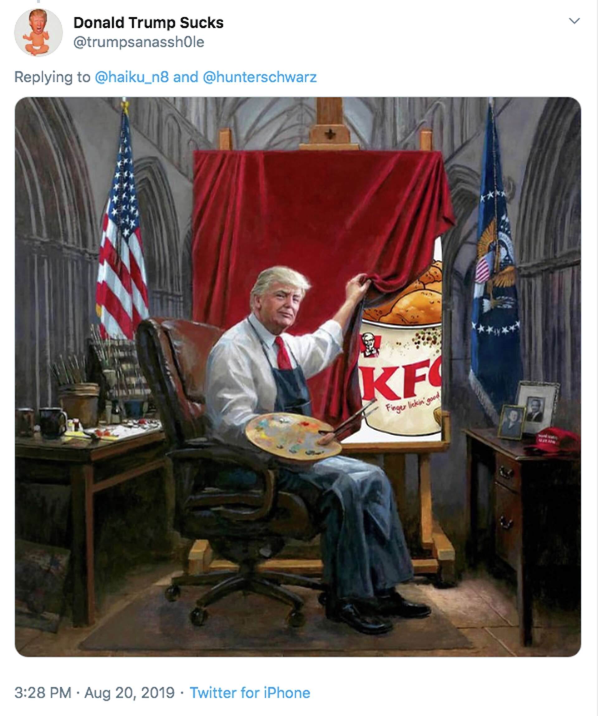 The internet had a field day with artist's pro-Trump painting