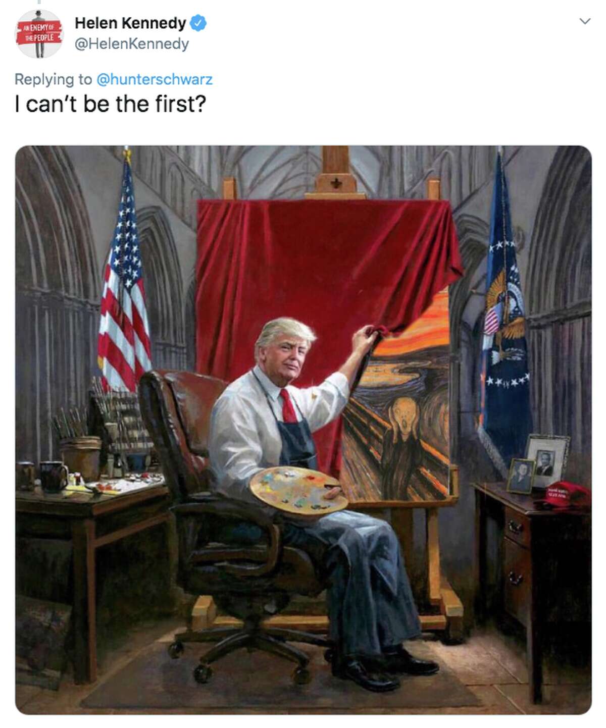 The internet had a field day with artist's pro-Trump painting
