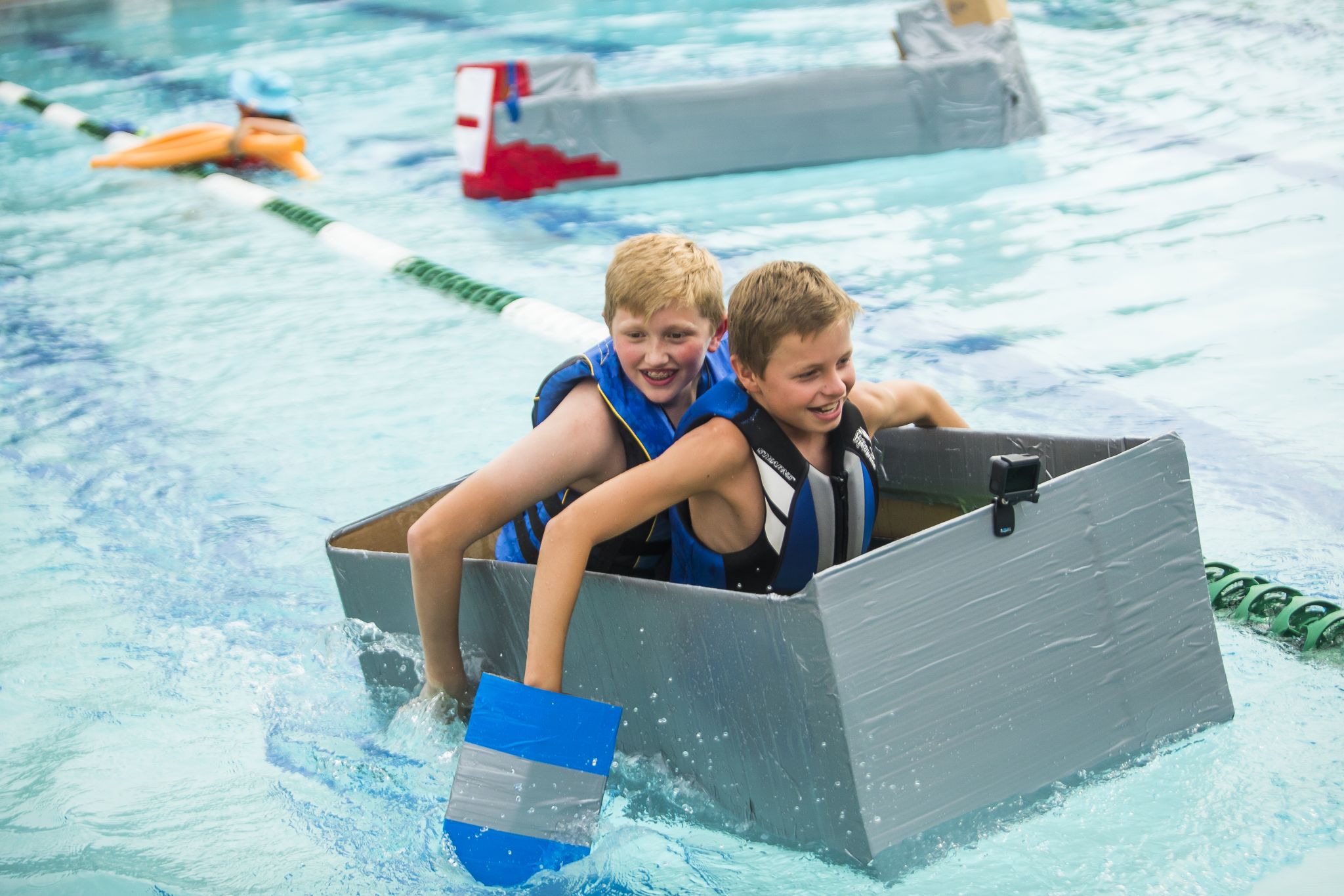 Cardboard regatta at Midland Country Club - Aug. 20, 2019