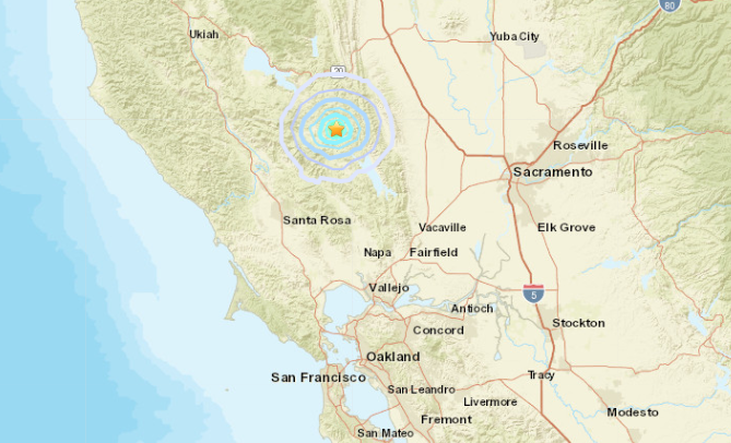 Magnitude 3.5 earthquake strikes near Calistoga