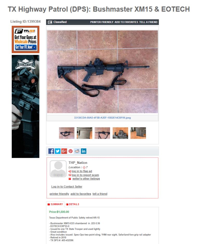 Want to buy a gun at steep discount? Ask a Texas state trooper