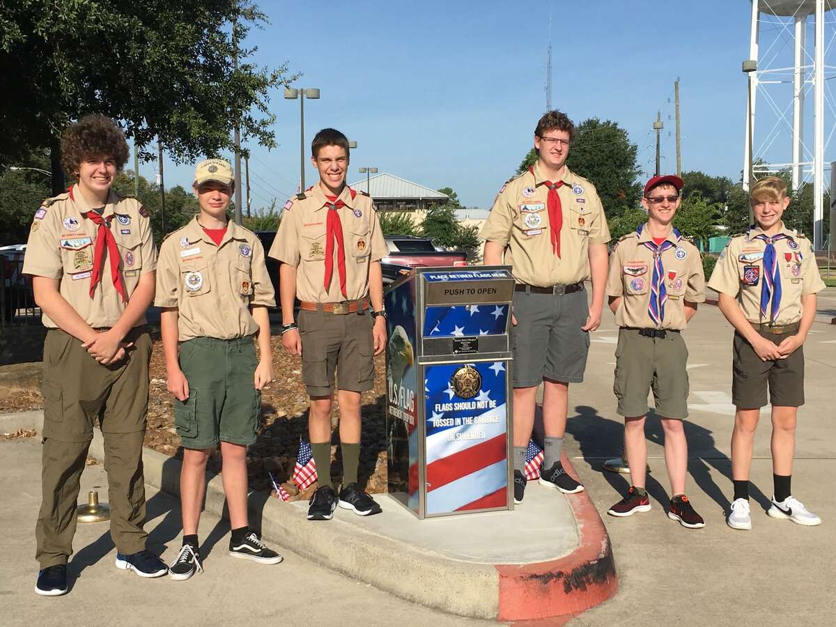 Boy Scout adds flag deposit box at library to earn his Eagle rank