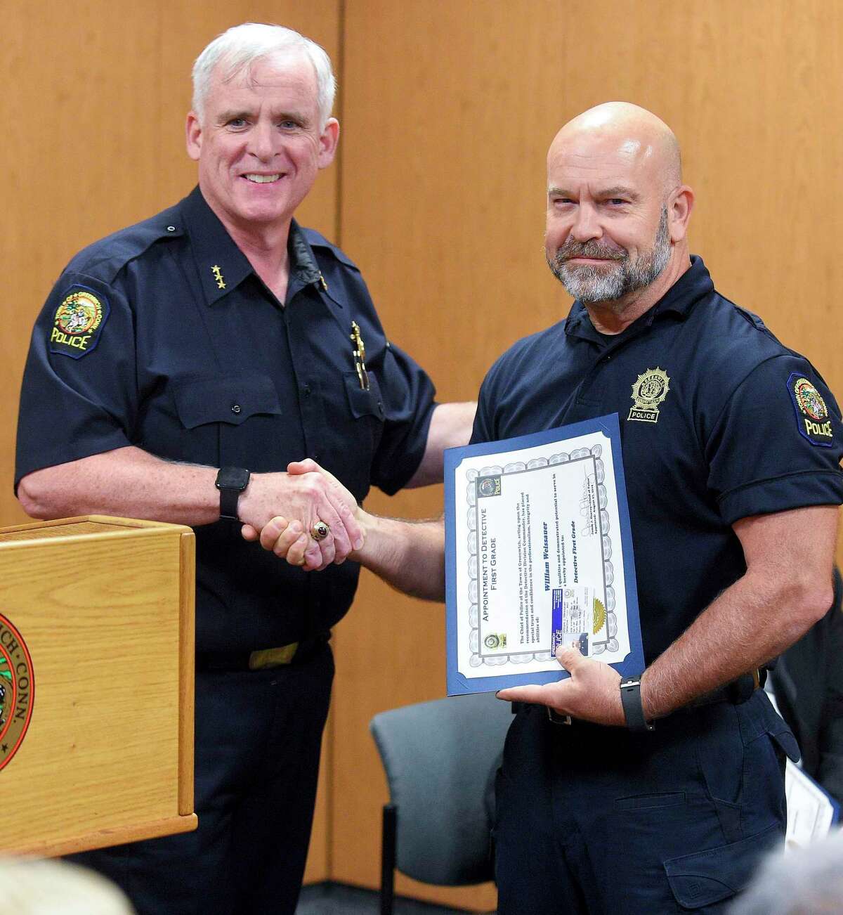 Three Greenwich detectives gain ‘first grade’ upgrade