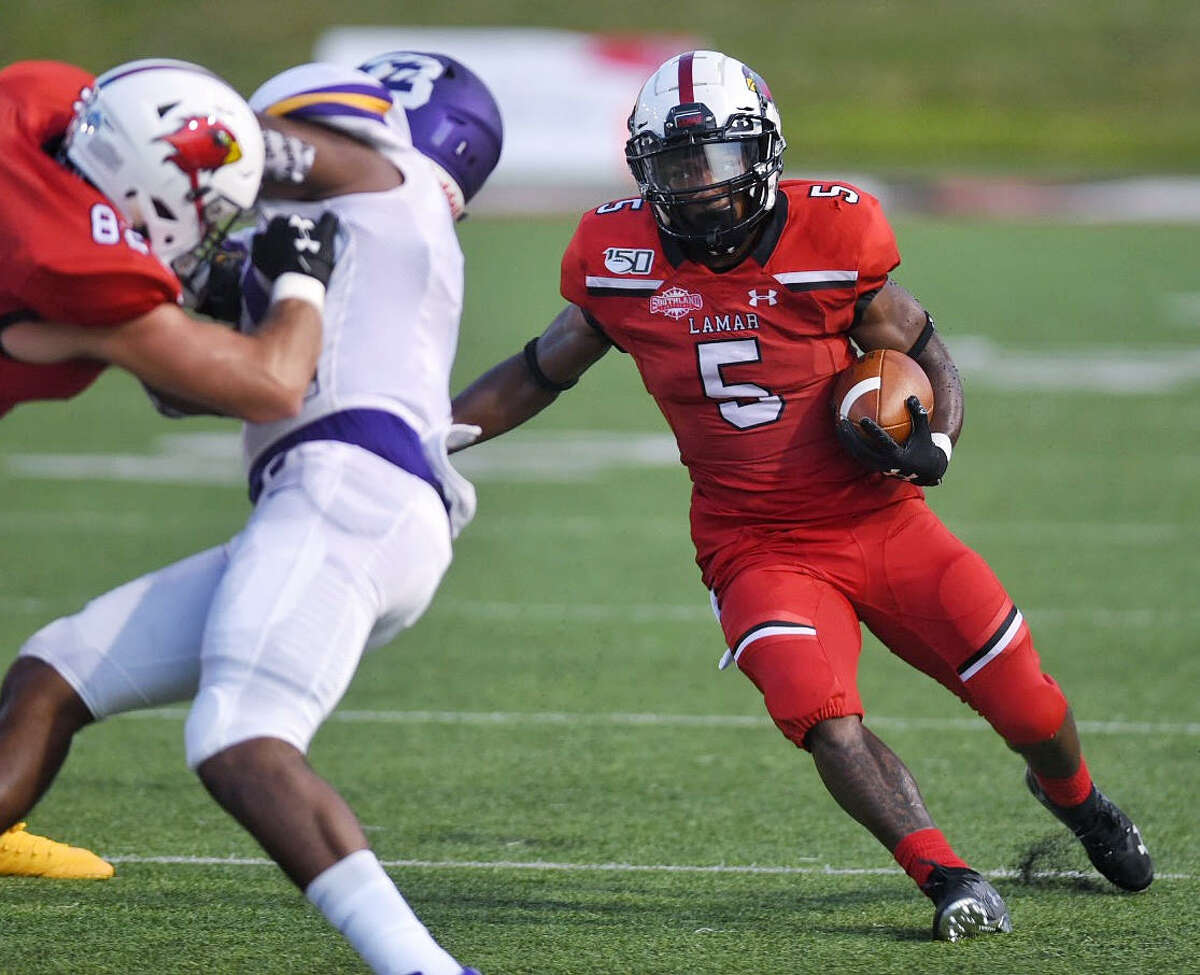 The Latest: Lamar football leads Bethel in season opener