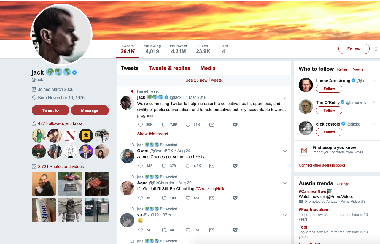 Jack Dorsey's Twitter account has been hacked