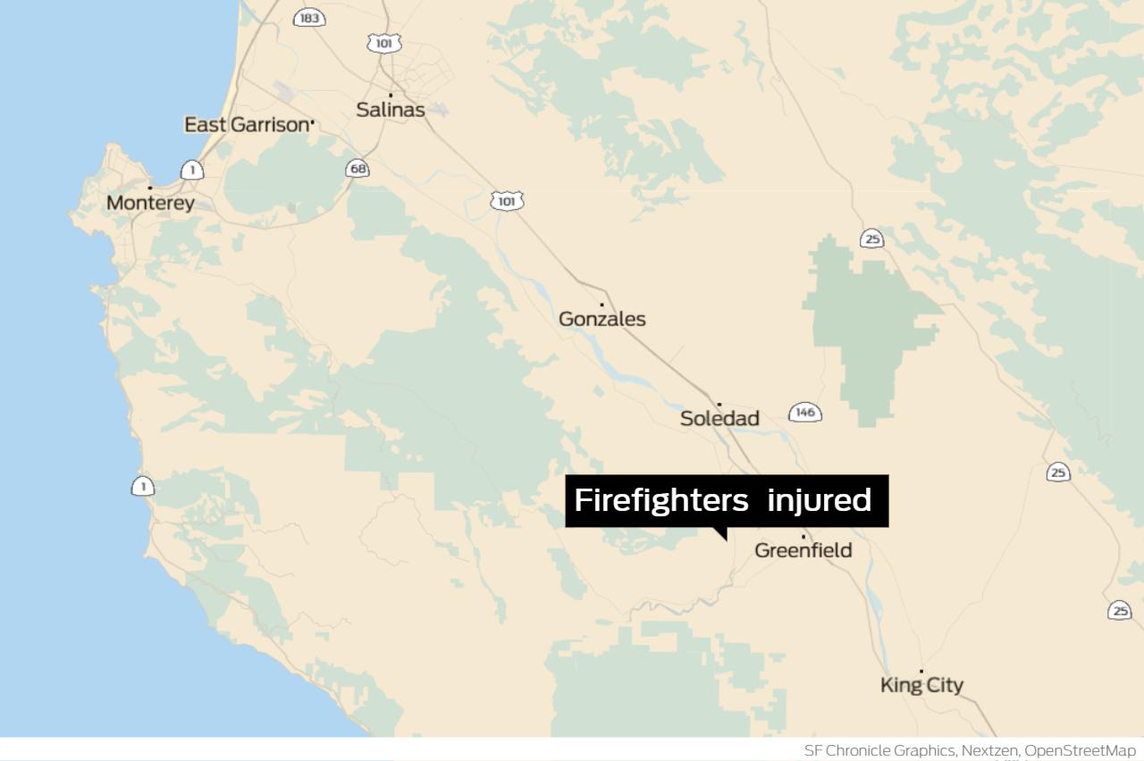 Firefighters suffer burn injuries in Monterey County vegetation fire